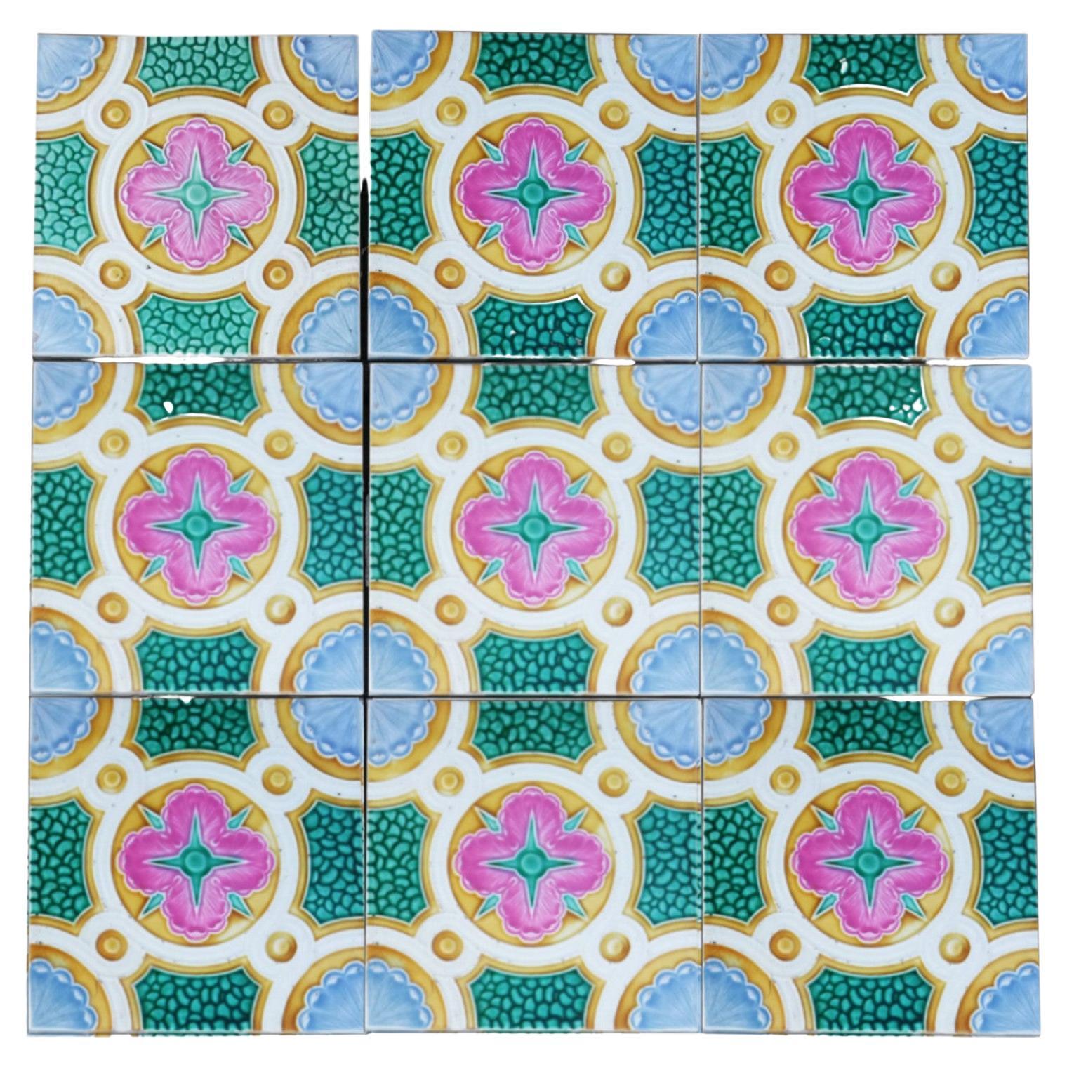 1 of the 100 Antique Ceramic Tiles by Societe Morialme, 1920 at 1stDibs