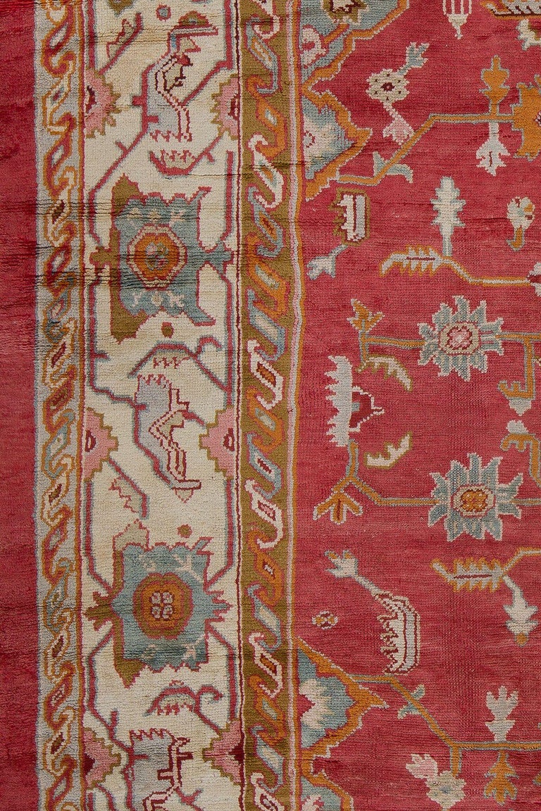 Colorful Antique Oversize Square Oushak Rug at 1stDibs