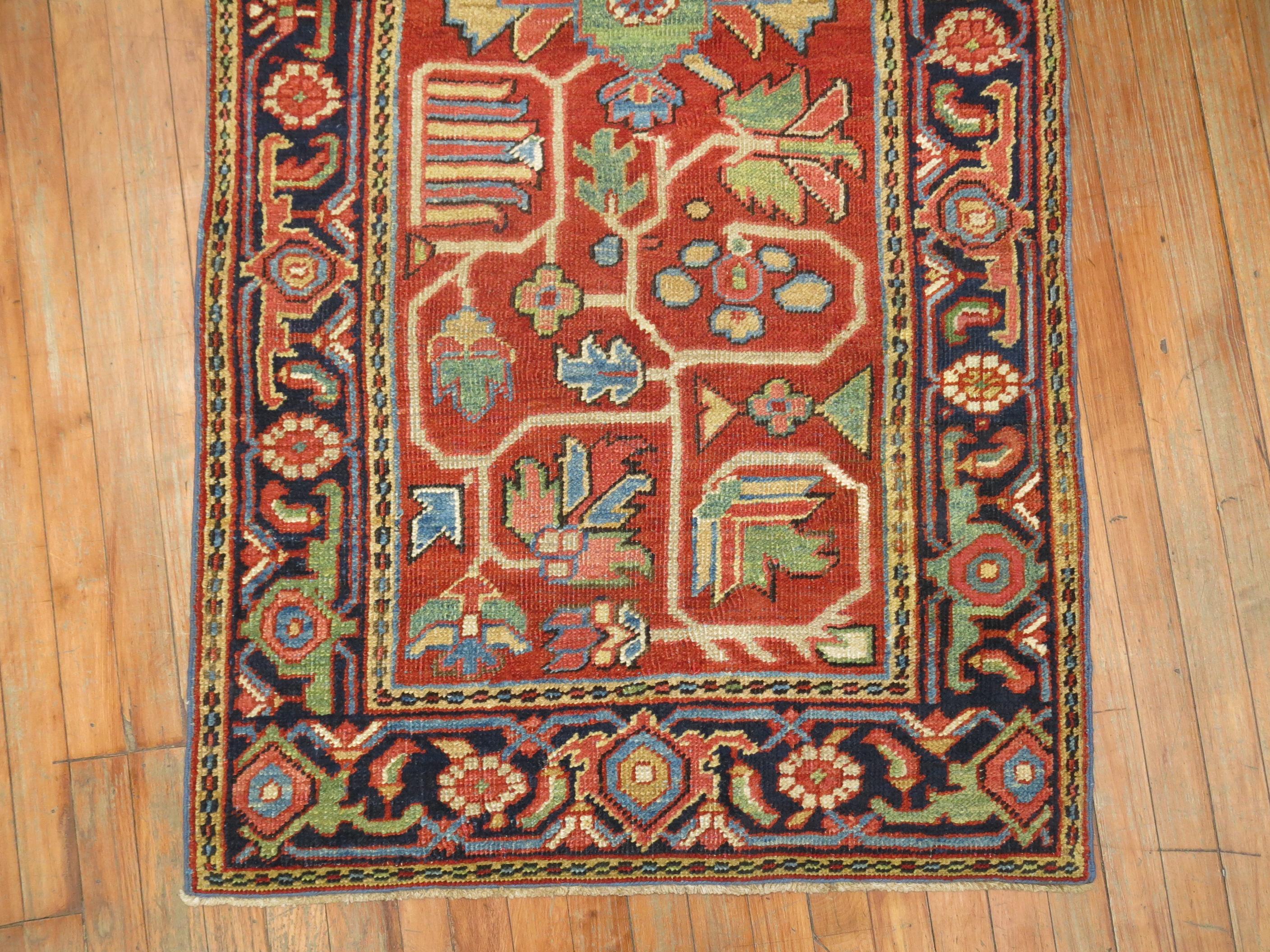 Colorful Antique Persian Heriz Runner at 1stDibs