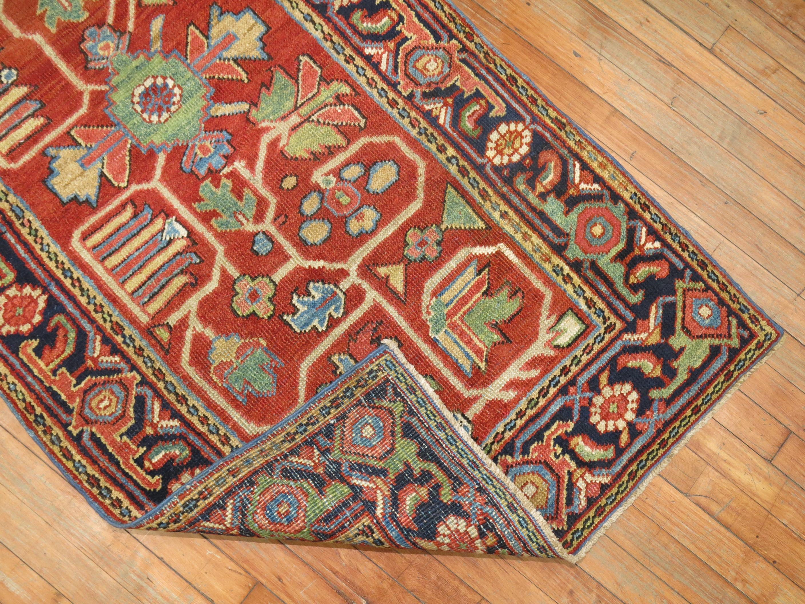 Colorful Antique Persian Heriz Runner at 1stDibs