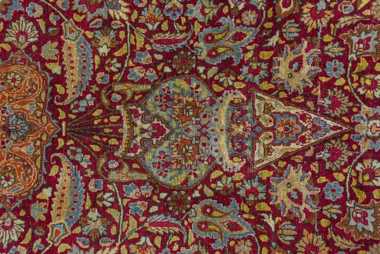 Colorful Antique Persian Kerman Rug, Center Medallion, Rich Colors For ...