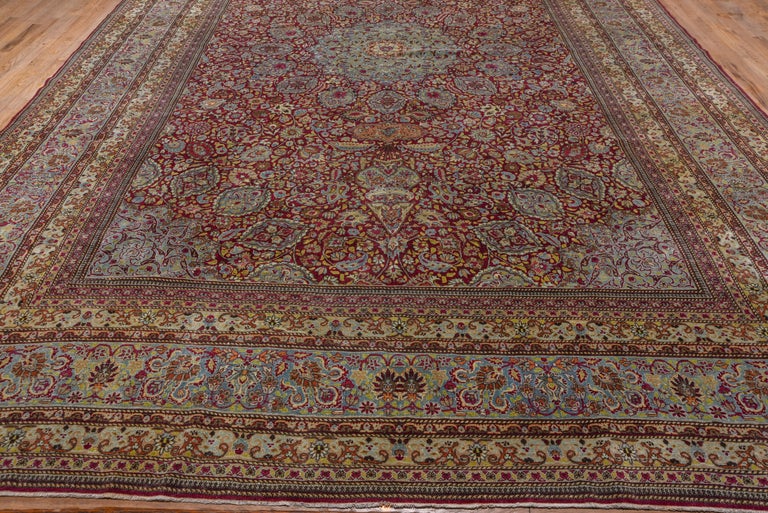Colorful Antique Persian Kerman Rug, Center Medallion, Rich Colors For ...