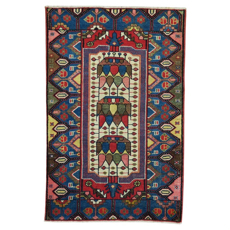 Colorful Antique Persian Malayer Mat Rug For Sale at 1stDibs