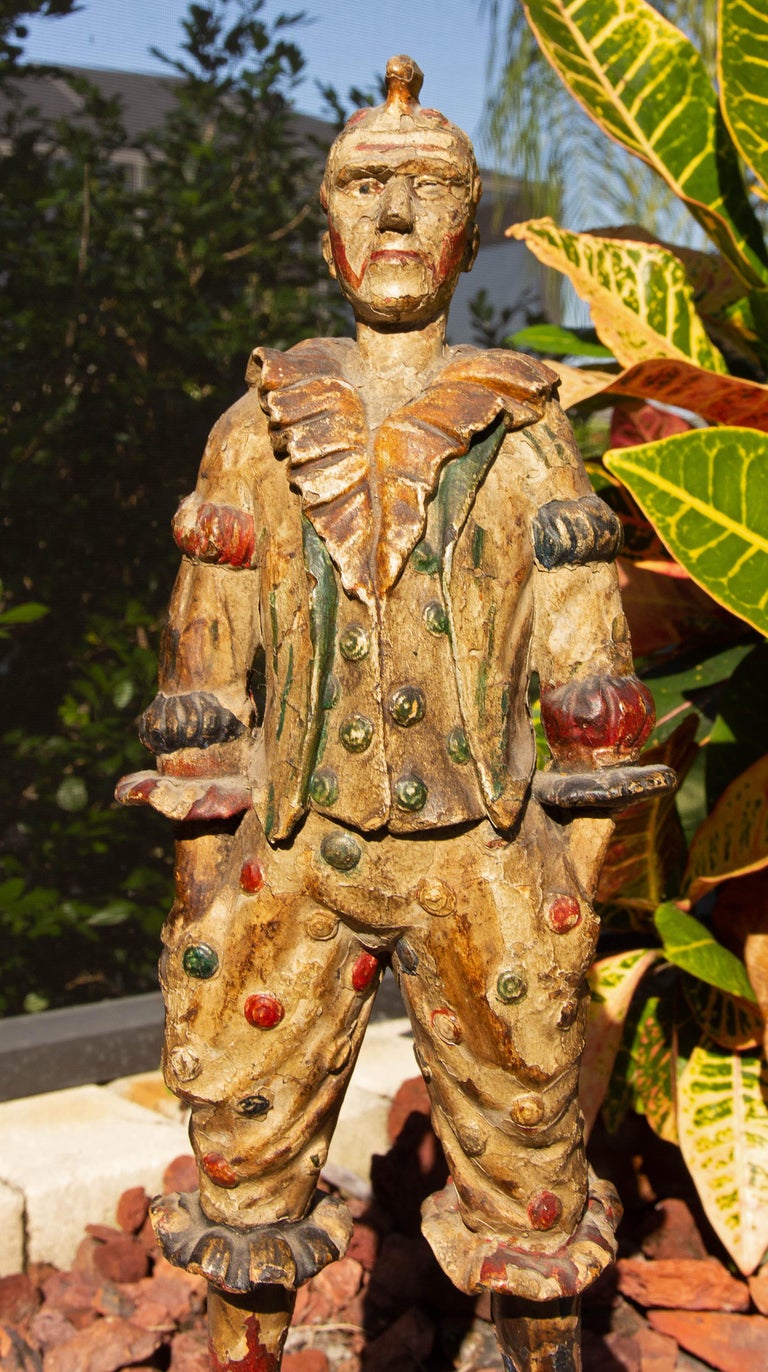 Colorful Antique Sculpture of a Clown, 19th Century For Sale at 1stDibs ...