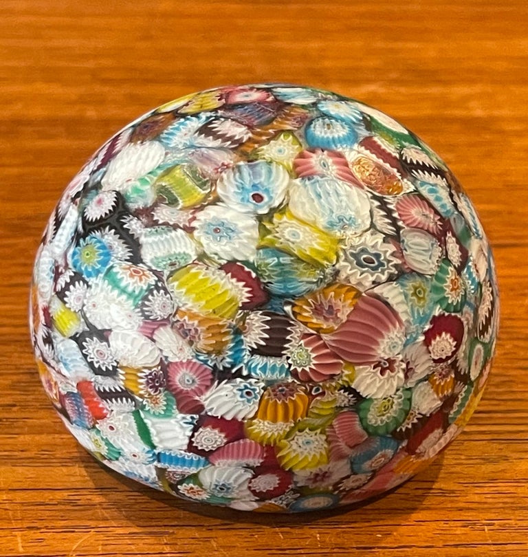 Colorful Art Glass Paperweight by Millefiori of Italy For Sale at 1stDibs