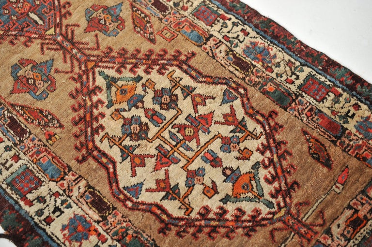 Colorful Camel Hair Tribal Runner with Iconic Fence Design, c.1940's ...