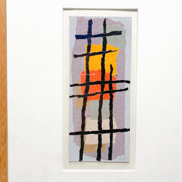 Colorful Collage André Van Der Vossen, Abstract, 1950s For Sale at 1stDibs