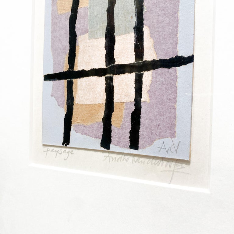 Colorful Collage André Van Der Vossen, Abstract, 1950s For Sale at 1stDibs