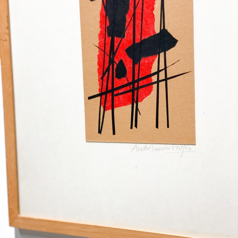 Colorful Collage André Van Der Vossen, Abstract 1950s For Sale at 1stDibs