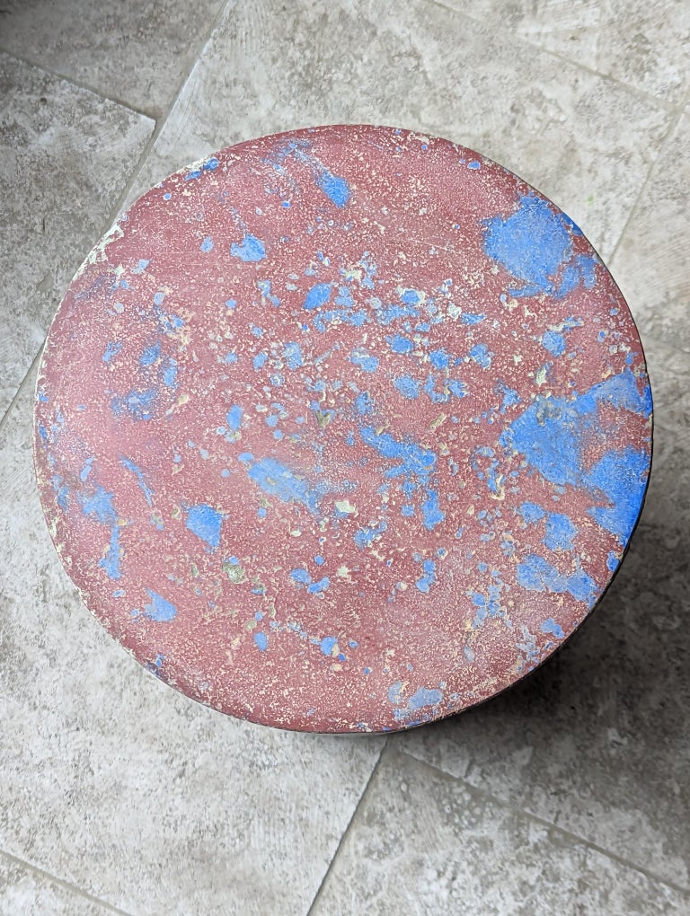 Colorful Concrete End Table, 'Field of Flowers' For Sale at 1stDibs