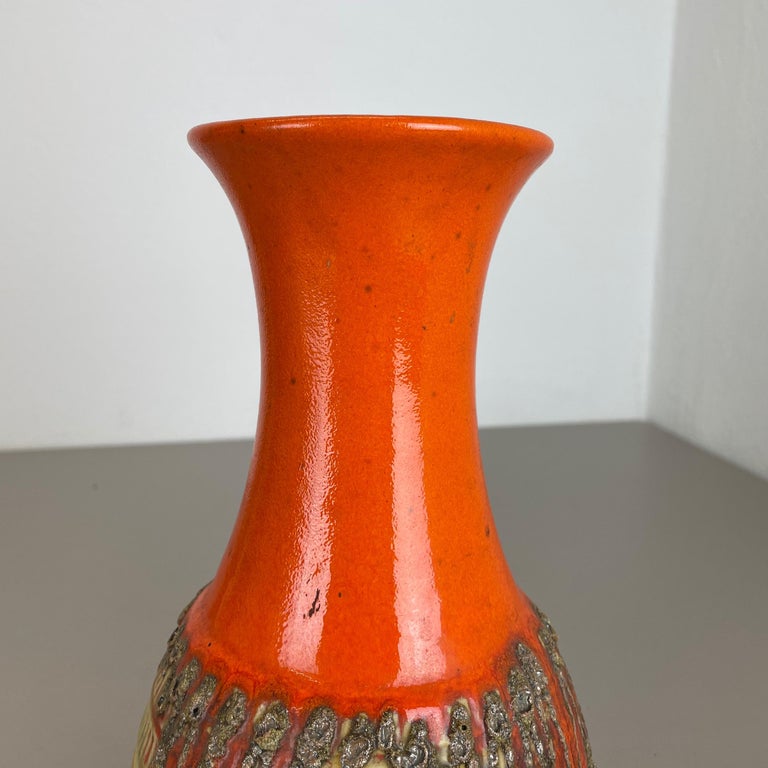 Colorful Fat Lava Pottery "Orange and Yellow" Vase Jasba Ceramics ...