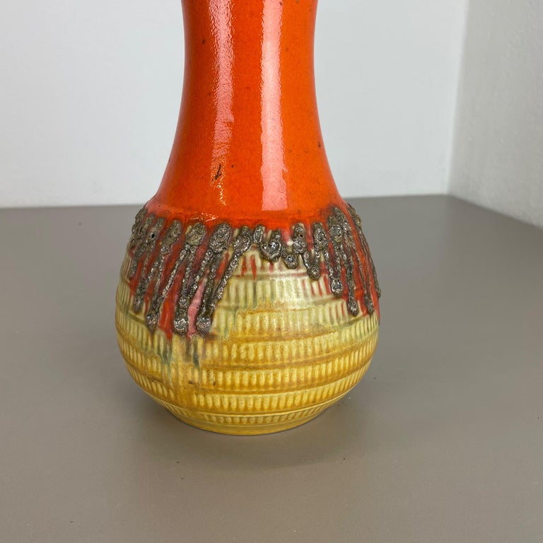 Colorful Fat Lava Pottery "Orange and Yellow" Vase Jasba Ceramics ...