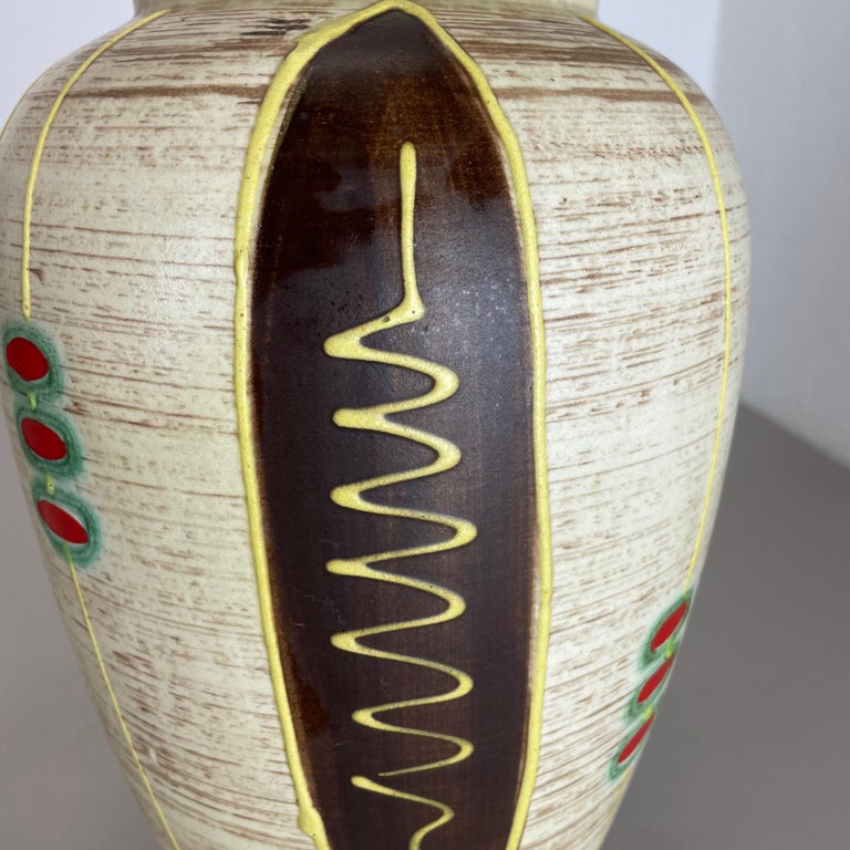 Colorful Fat Lava Pottery "Stripe and Dots" Vase Jasba Ceramics ...