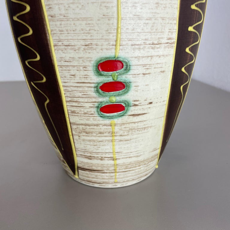 Colorful Fat Lava Pottery "Stripe and Dots" Vase Jasba Ceramics ...