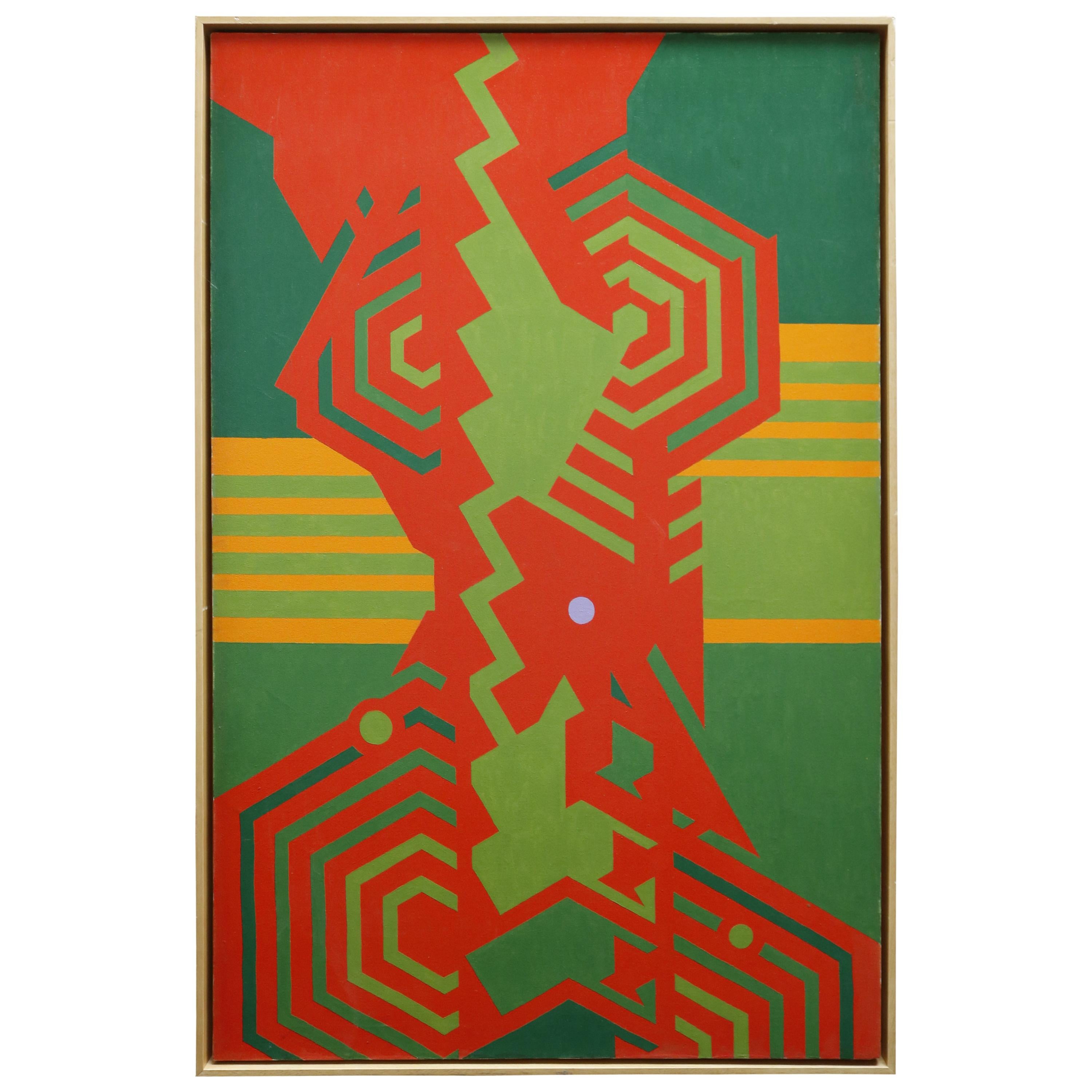 Colorful Geometric Oil Painting by Jack Justice at 1stDibs