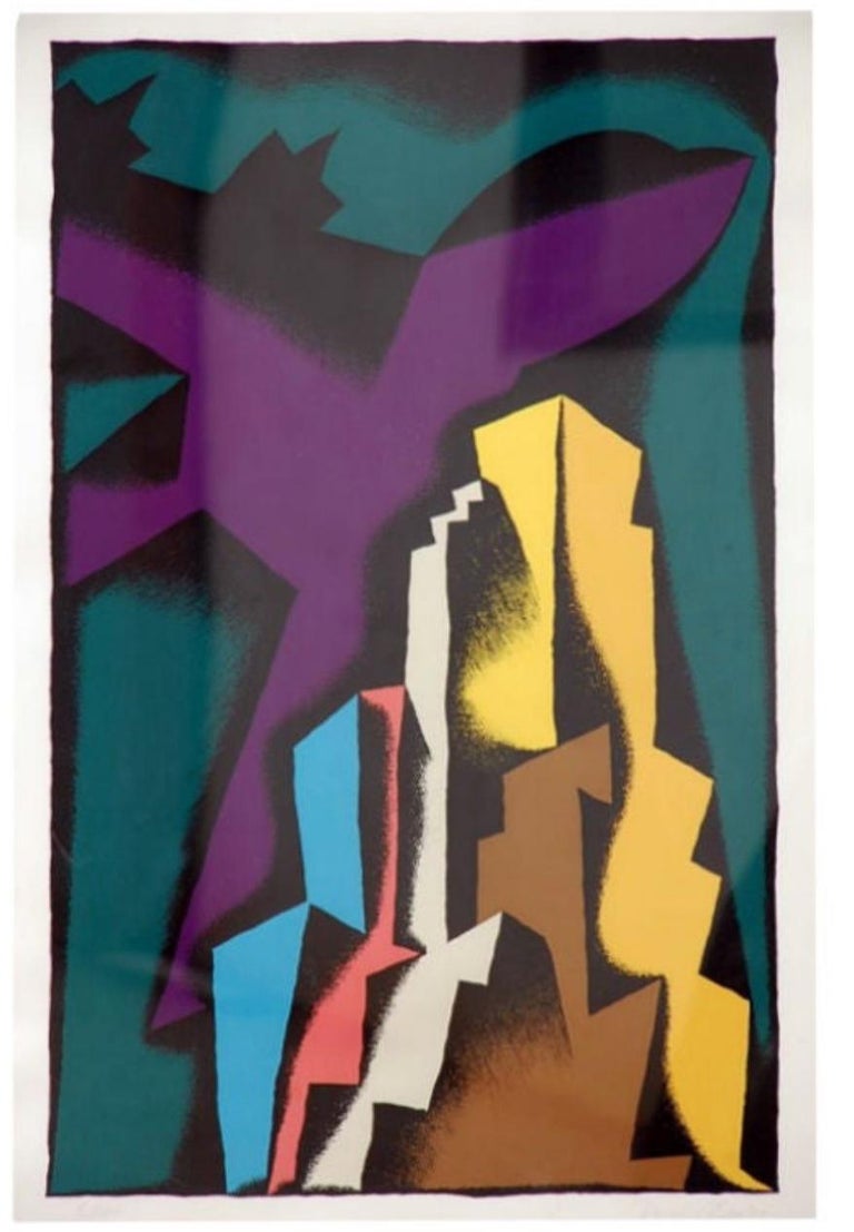 Colorful Geometric Print, Framed For Sale at 1stDibs