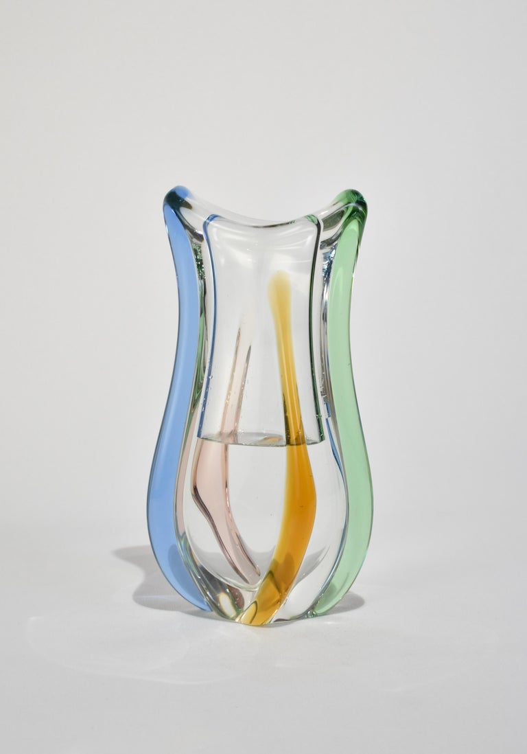 Colorful Glass Vase For Sale at 1stDibs