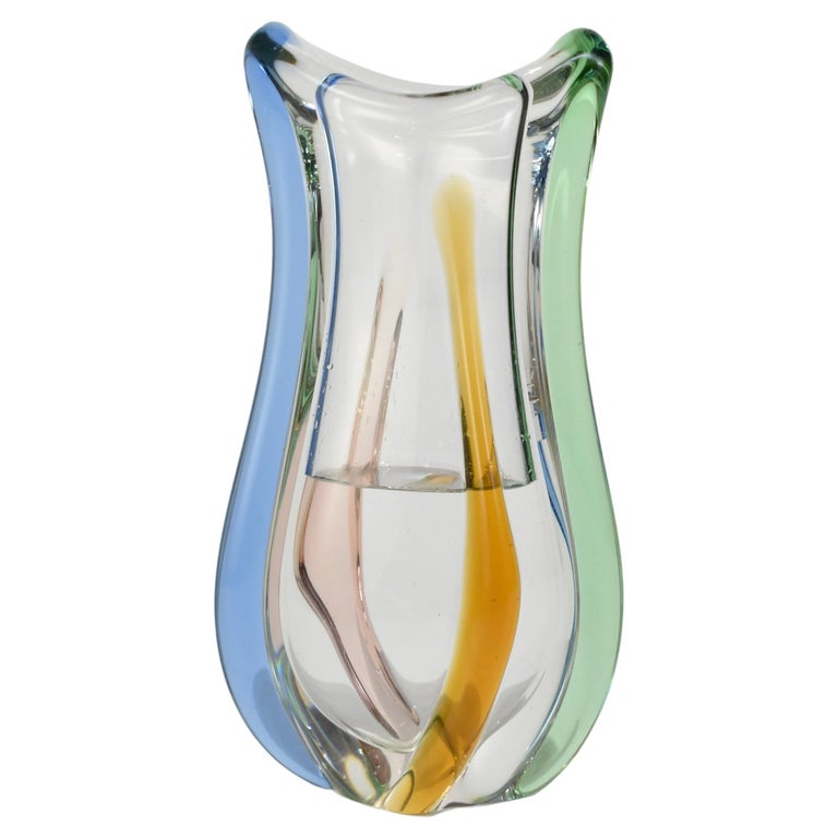 Colorful Glass Vase For Sale at 1stDibs