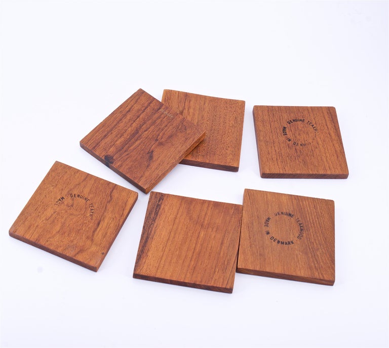 Colorful Graphic Design Teak Cocktail Coasters Midcentury Palm Springs ...