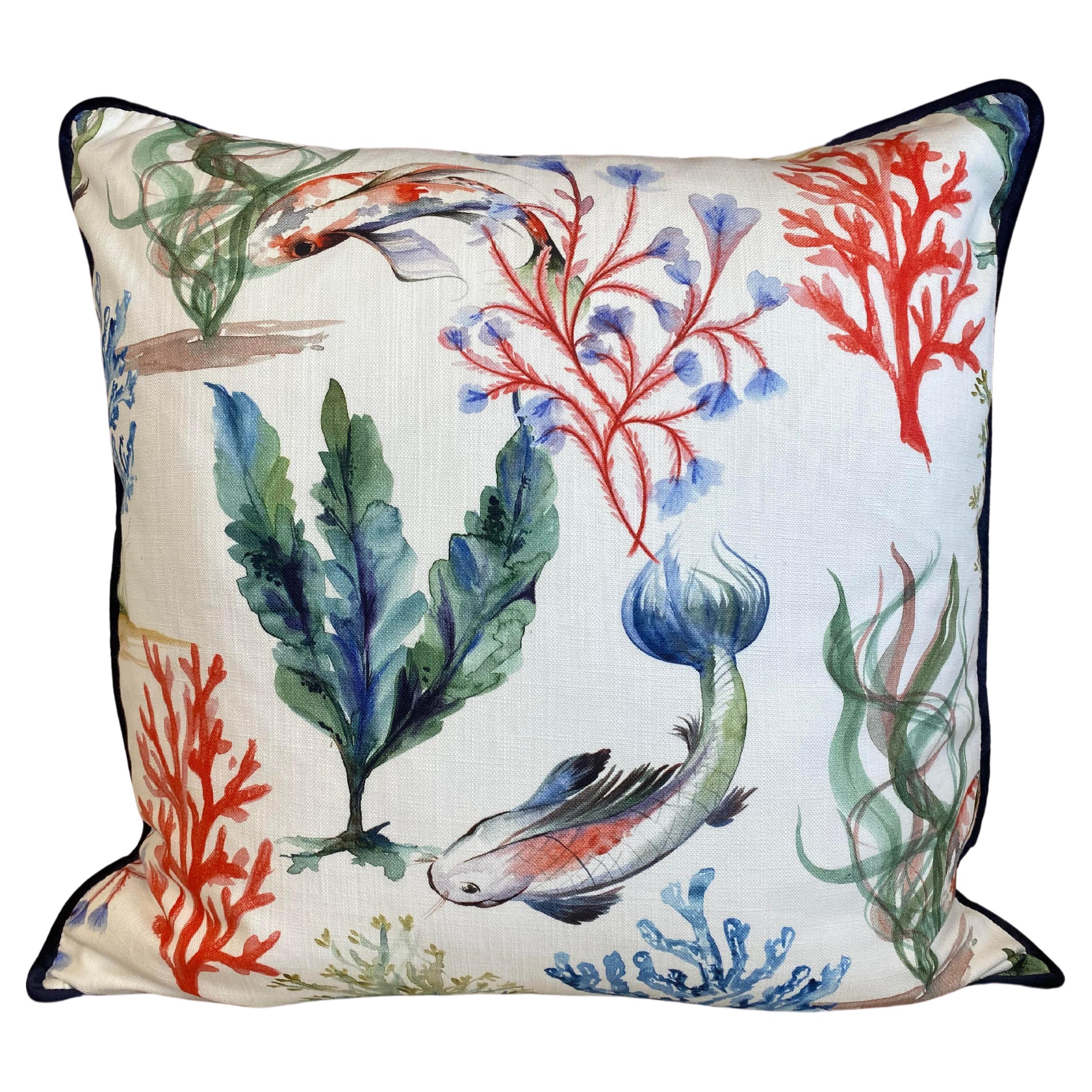 Colorful Koi Pond Cotton Print with Heavy Cotton Back and Velvet ...