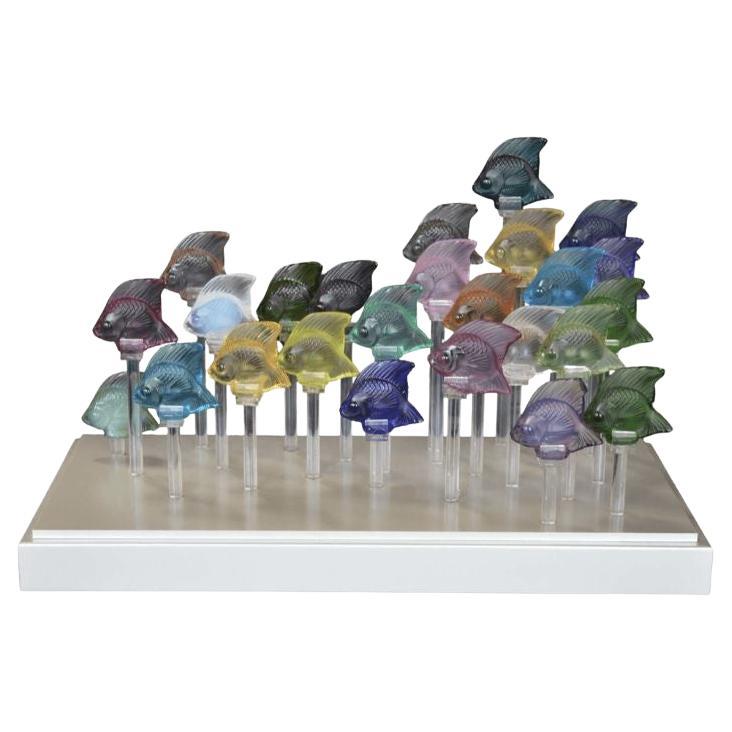 Colorful Lalique Aquarium Sculpture at 1stDibs