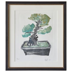 Framed Tim Forcum Ink on Paper Yellow Abstract at 1stDibs