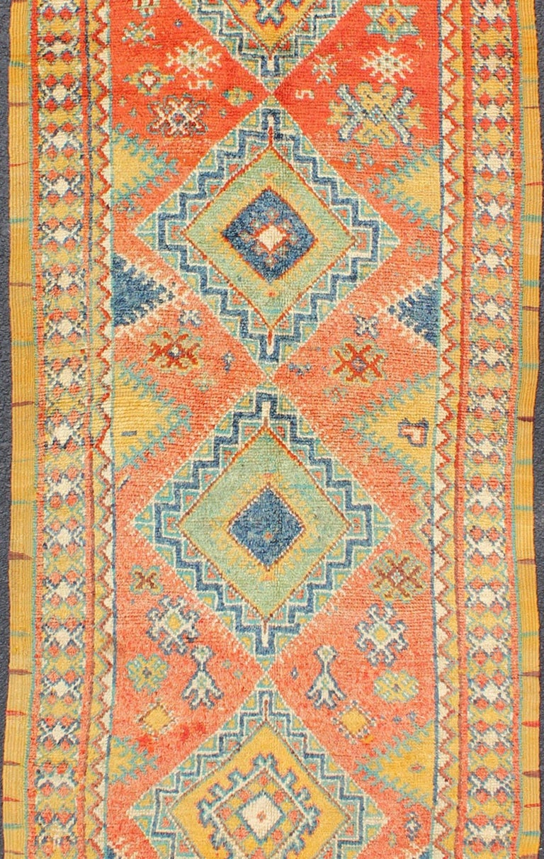 Colorful Moroccan Runner in Orange, Blue, Yellow and Gold Colors For ...
