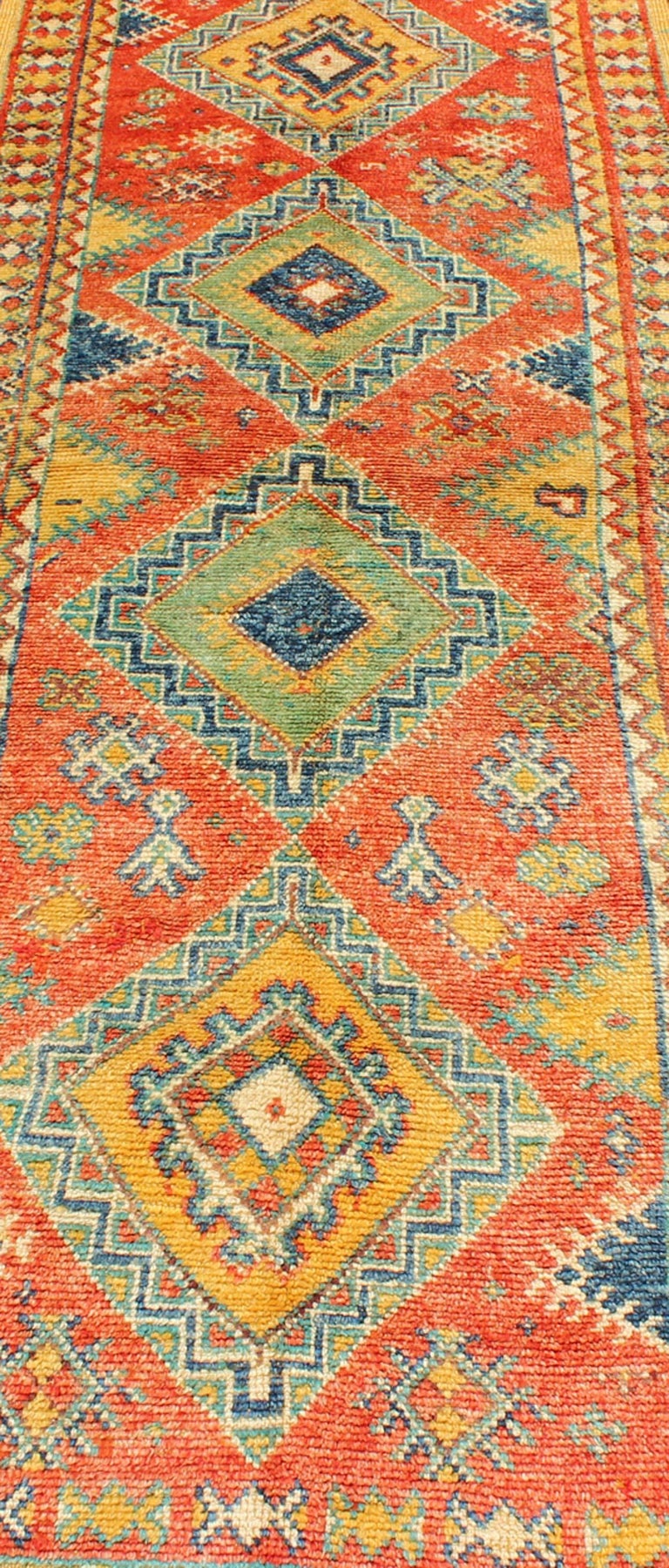 Colorful Moroccan Runner in Orange, Blue, Yellow and Gold Colors For ...