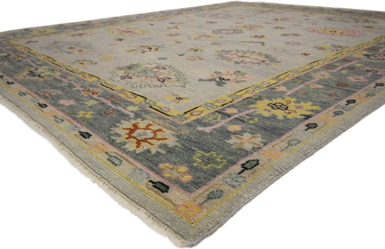 Colorful Pastel Oushak Area Rug with Modern Style at 1stDibs