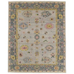 Colorful Pastel Oushak Area Rug with Modern Style at 1stDibs