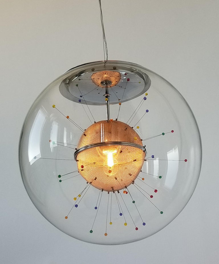 Colorful Pendant Sputnik in a Glass Shade by Fabbian, Italy at 1stDibs ...