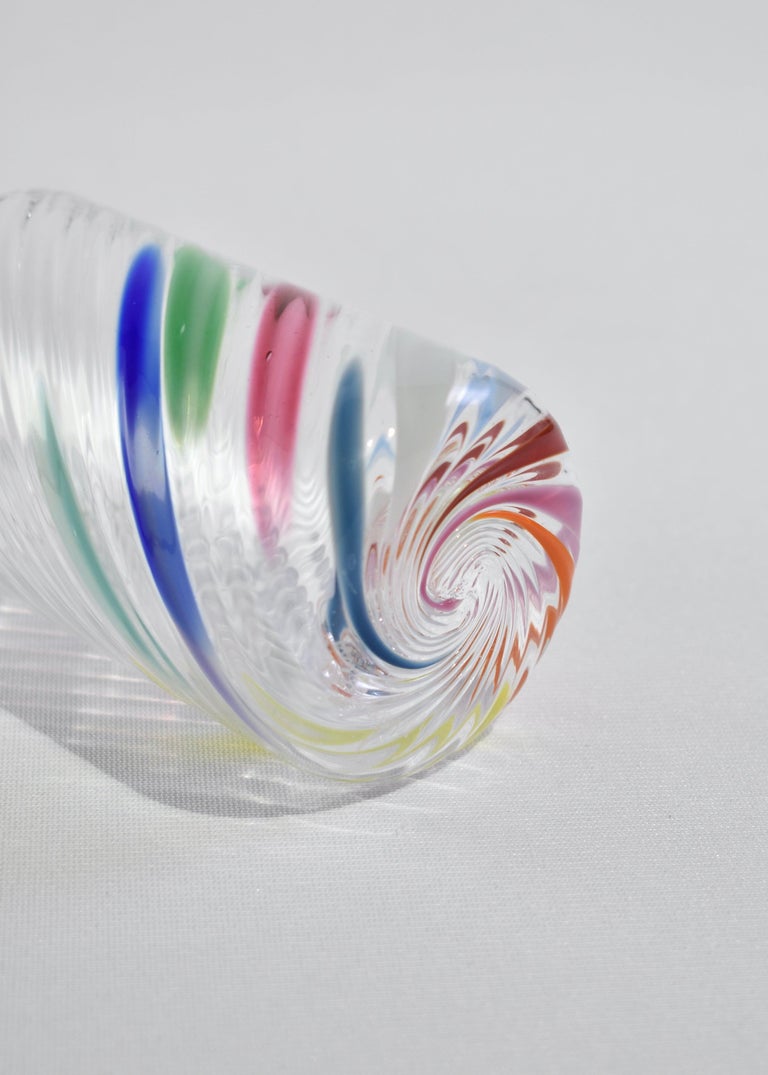 Colorful Ribbed Glass Set For Sale at 1stDibs