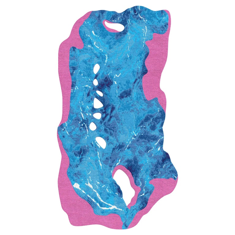 Colorful Rug Unusual Irregular Shape Hand-Knotted - Magnetic Rock large ...