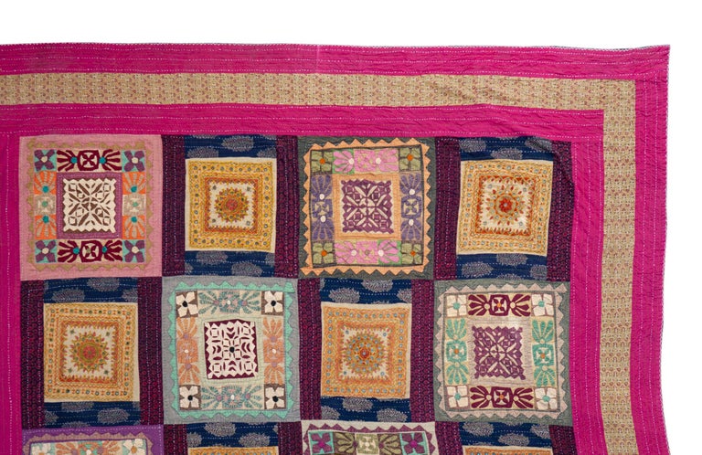Colorful Patchwork Tapestry For Sale at 1stDibs