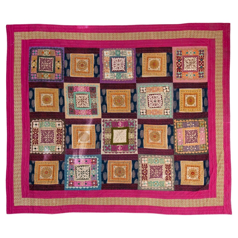 Colorful Patchwork Tapestry For Sale at 1stDibs