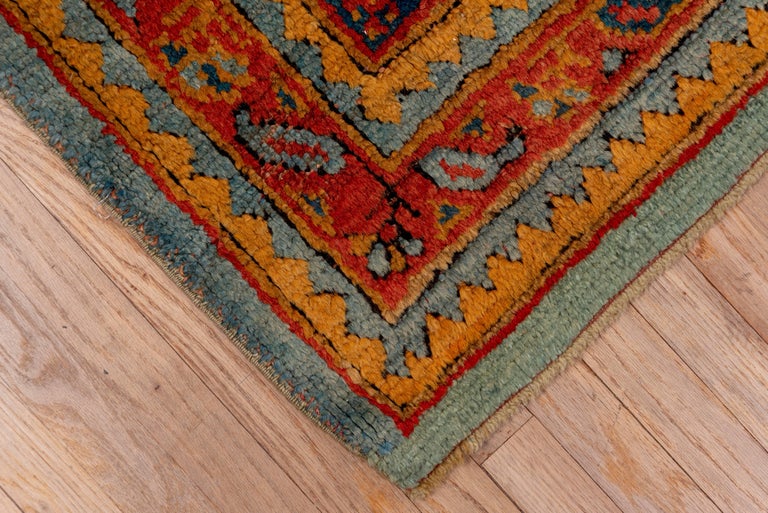 Colorful Squarish Antique Oushak, circa 1910 For Sale at 1stDibs