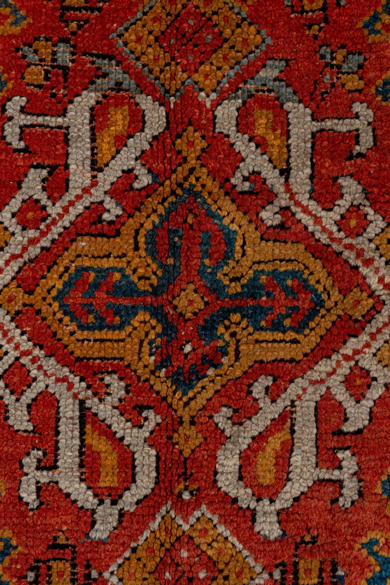 Colorful Squarish Antique Oushak, circa 1910 For Sale at 1stDibs