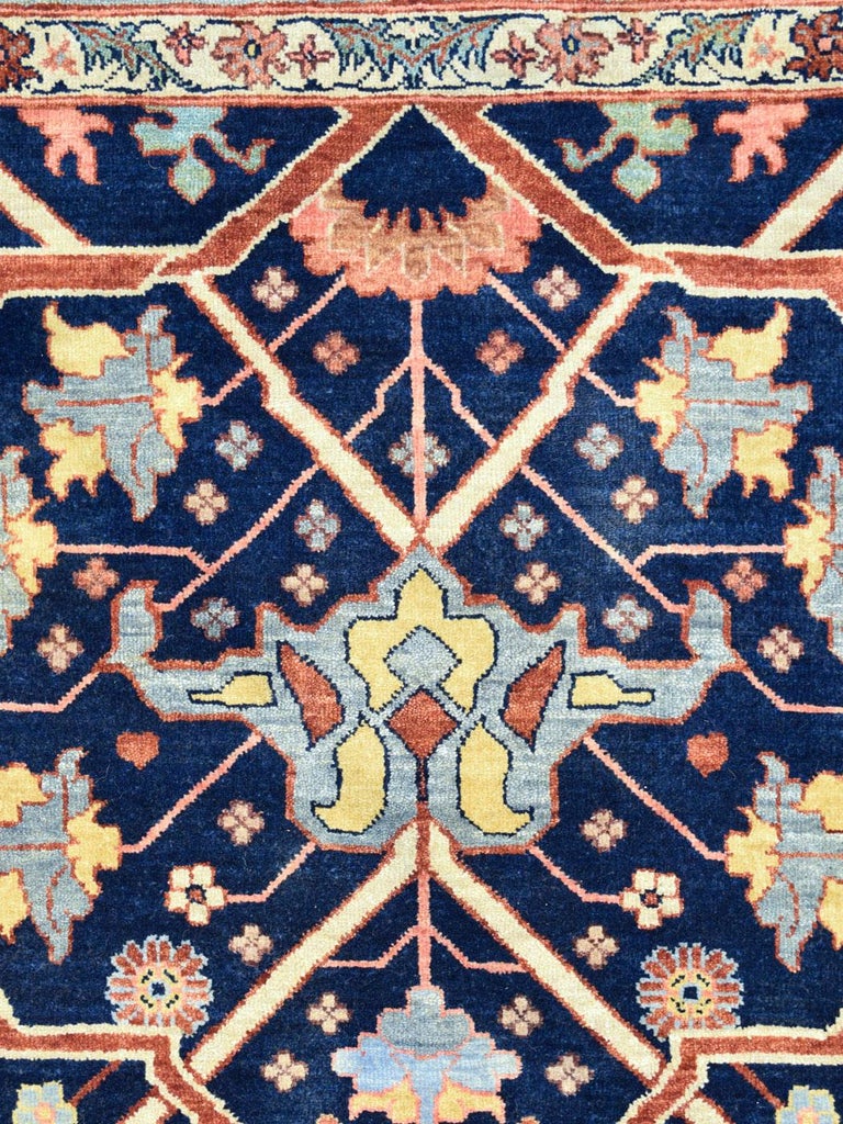 Colorful and Transitional Hand Knotted Serapi Carpet For Sale at 1stDibs