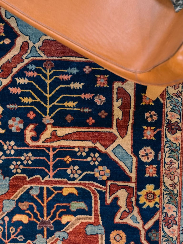 Colorful and Transitional Hand Knotted Serapi Carpet For Sale at 1stDibs