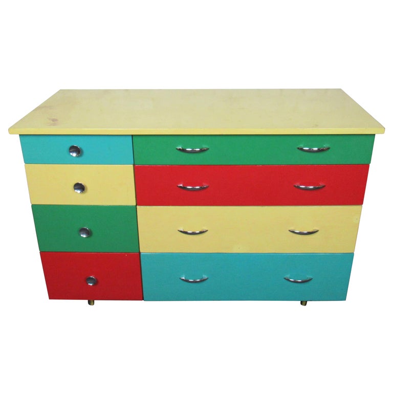 Colorful Vintage Dresser For Sale at 1stDibs | colorful dressers for sale