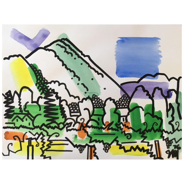 Colorful Watercolor by James McCray #2 at 1stDibs