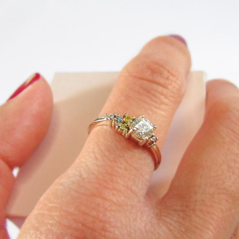 Colorless Diamond and Multi-Color Fancy Color Diamonds 14 Karat White ...