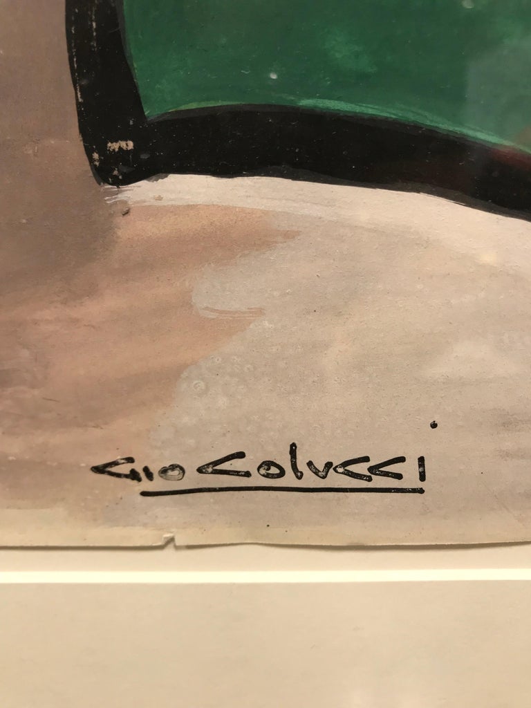 Colorful Abstract Gouache "Serpentine Shapes" by Gio Colucci For Sale ...