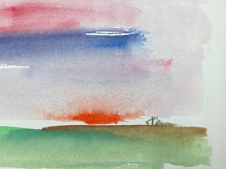 Colourful Abstract Sunset Sky, French Expressionist Original Painting ...