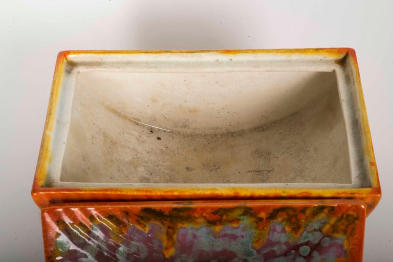 Colourful Orange and Purple Ceramic Portuguese Art Deco Container at ...