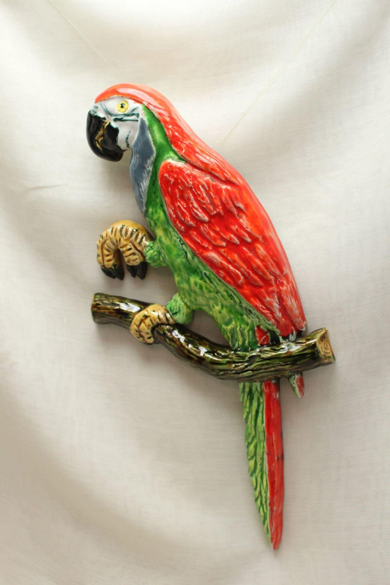 Colourful Parrot Wall Decoration For Sale at 1stDibs