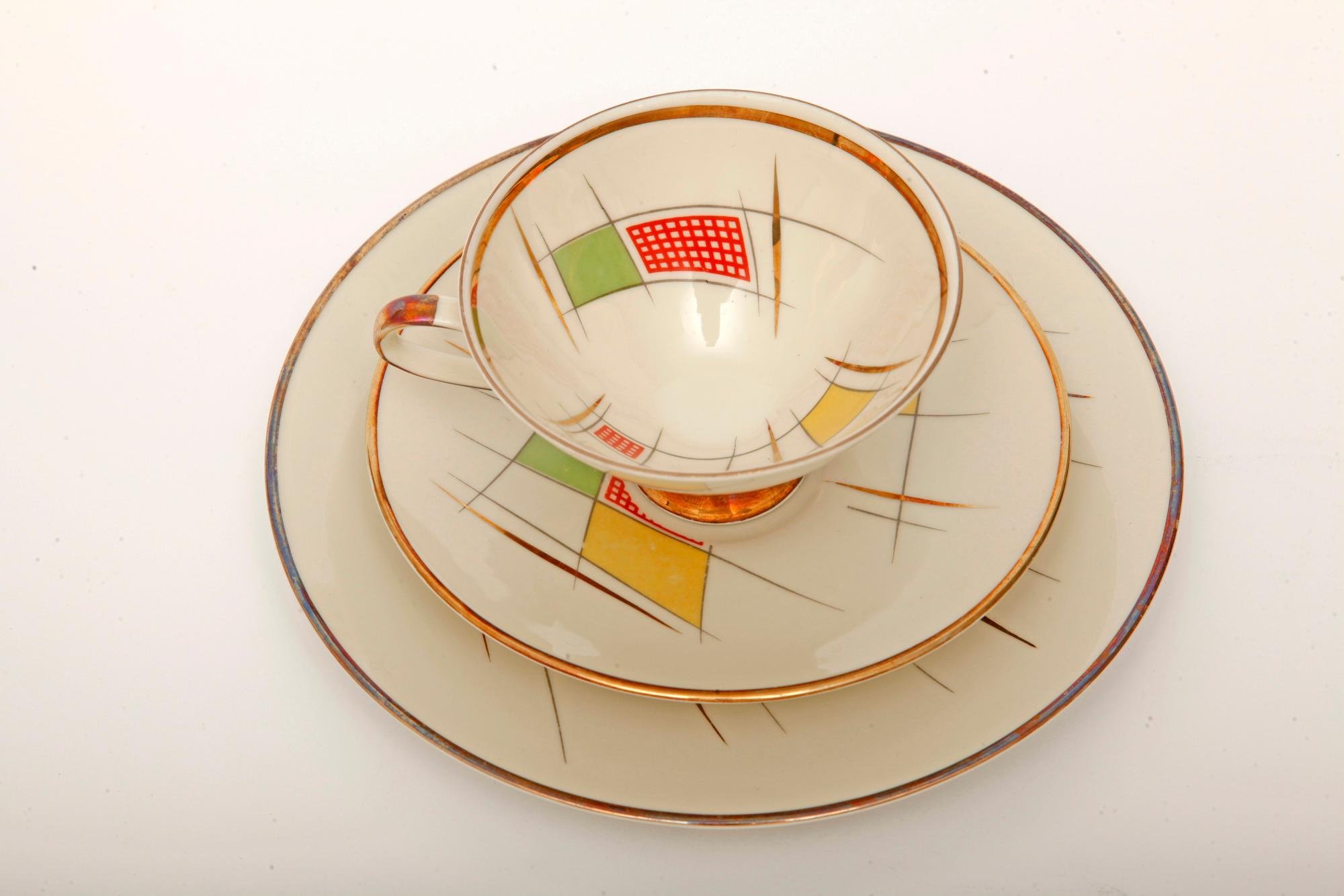 Colorful Porcelain Breakfast Set, Bavaria, Germany, Mid-Century Modern ...