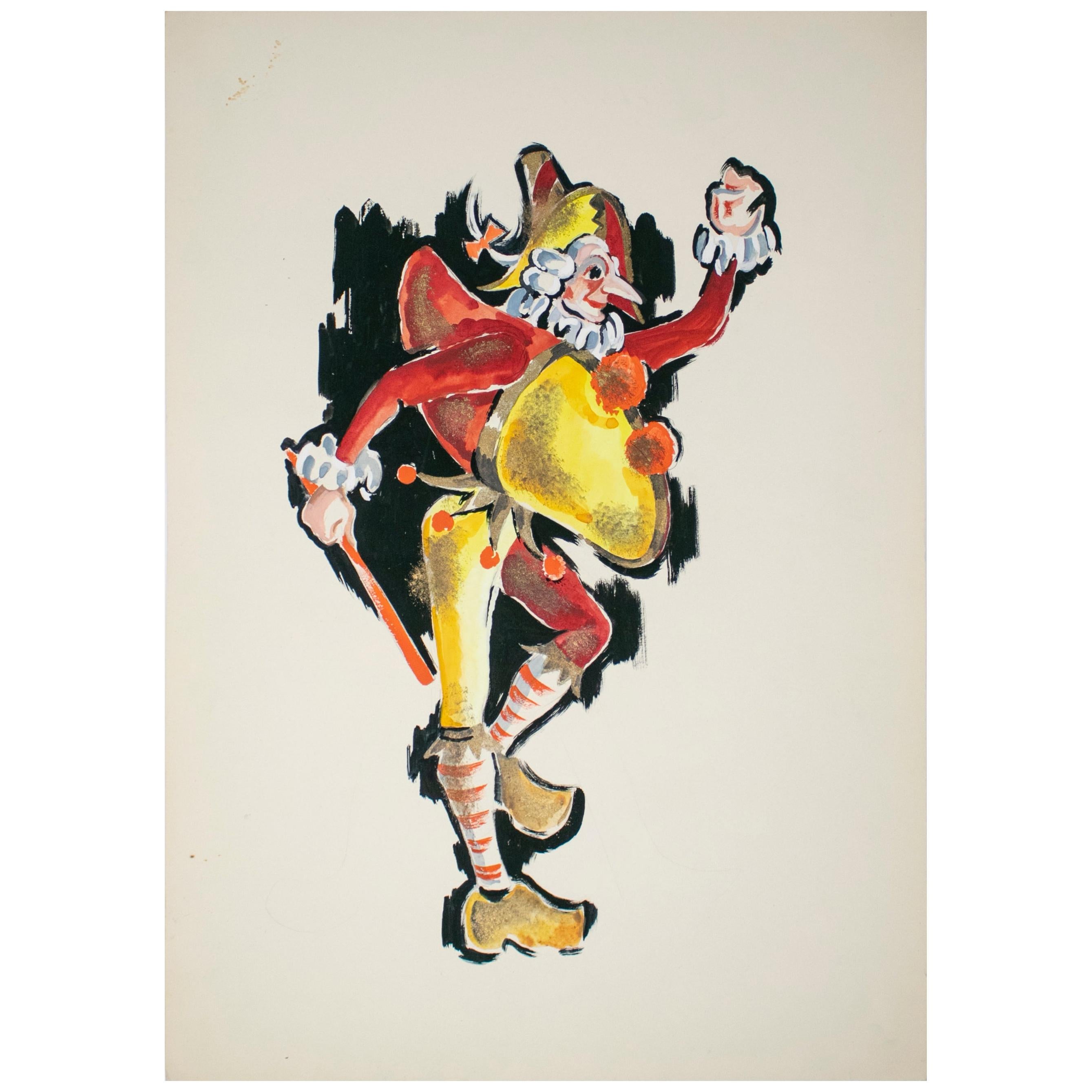 Harold Stephenson 'Aka “Abruzzi”' Harlequin Oil Painting at 1stDibs