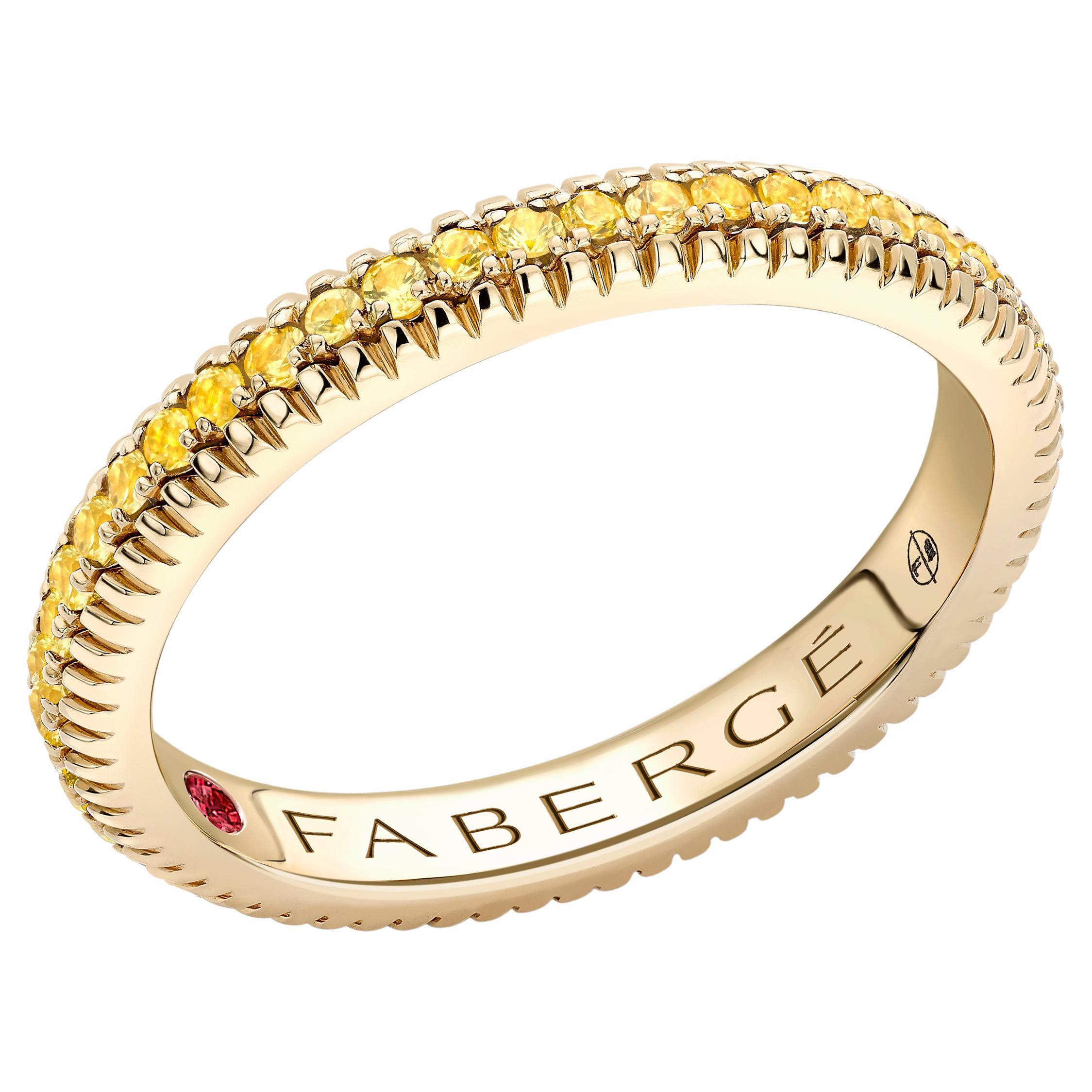 Fabergé Colours of Love White Gold Fluted Ring For Sale at 1stDibs