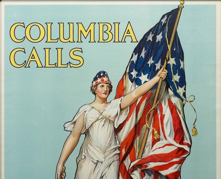 "Columbia Calls", Antique WWI Poster by Frances Adams Halsted, circa ...